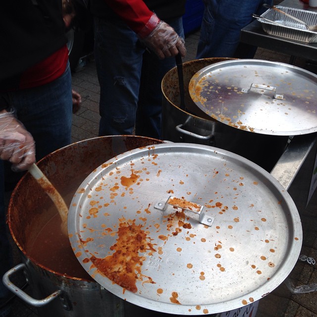 Dishing out the chili in Beckley on this chilly night in October ...